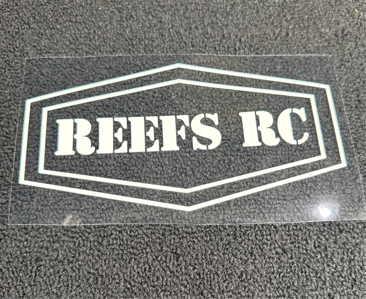 REEFS 4” White logo decal – Reefs RC